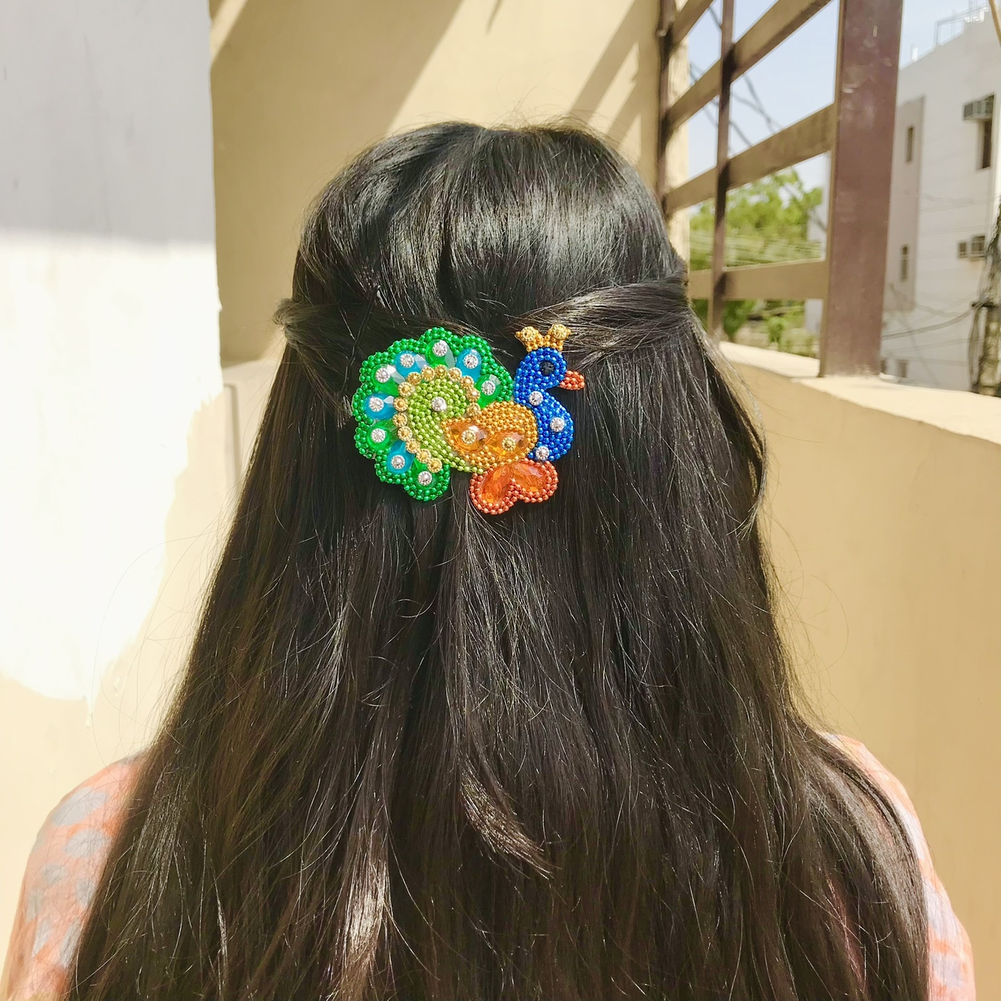 Peacock Hair Pin - pinakitraditional